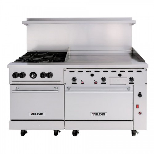 Vulcan 60SS-4B36GTP Endurance 4-Burner 60" Liquid Propane Range with 36 ...